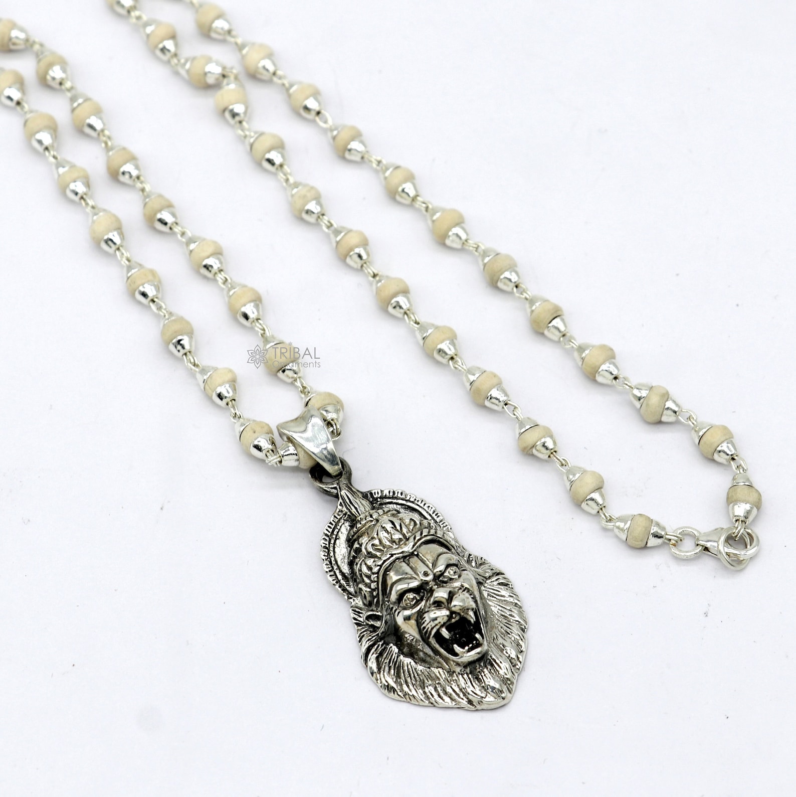 Vintage 925 Sterling Silver Lord Vishnu Avatar Narsimha Pendant With ...