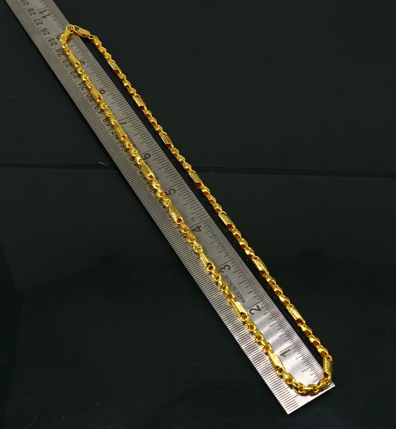 22karat Yellow Gold Handmade Unique Baht Design All Sizes Chain ...