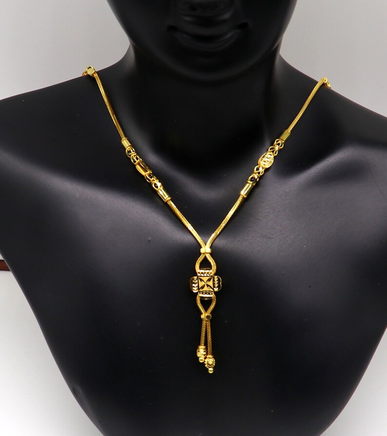 22kt Fine Yellow Gold Customized Design Hallmark Chain Necklace Stylish ...