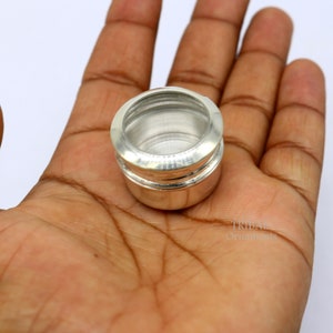 999 Pure Silver Handmade Small Kajal Box, Tobacco Box, Storage Box ...