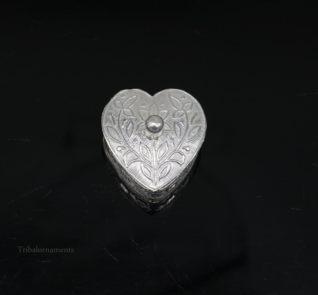 925 Sterling Silver Trinket Box, Kajal Box/casket Box Bridal Heart ...