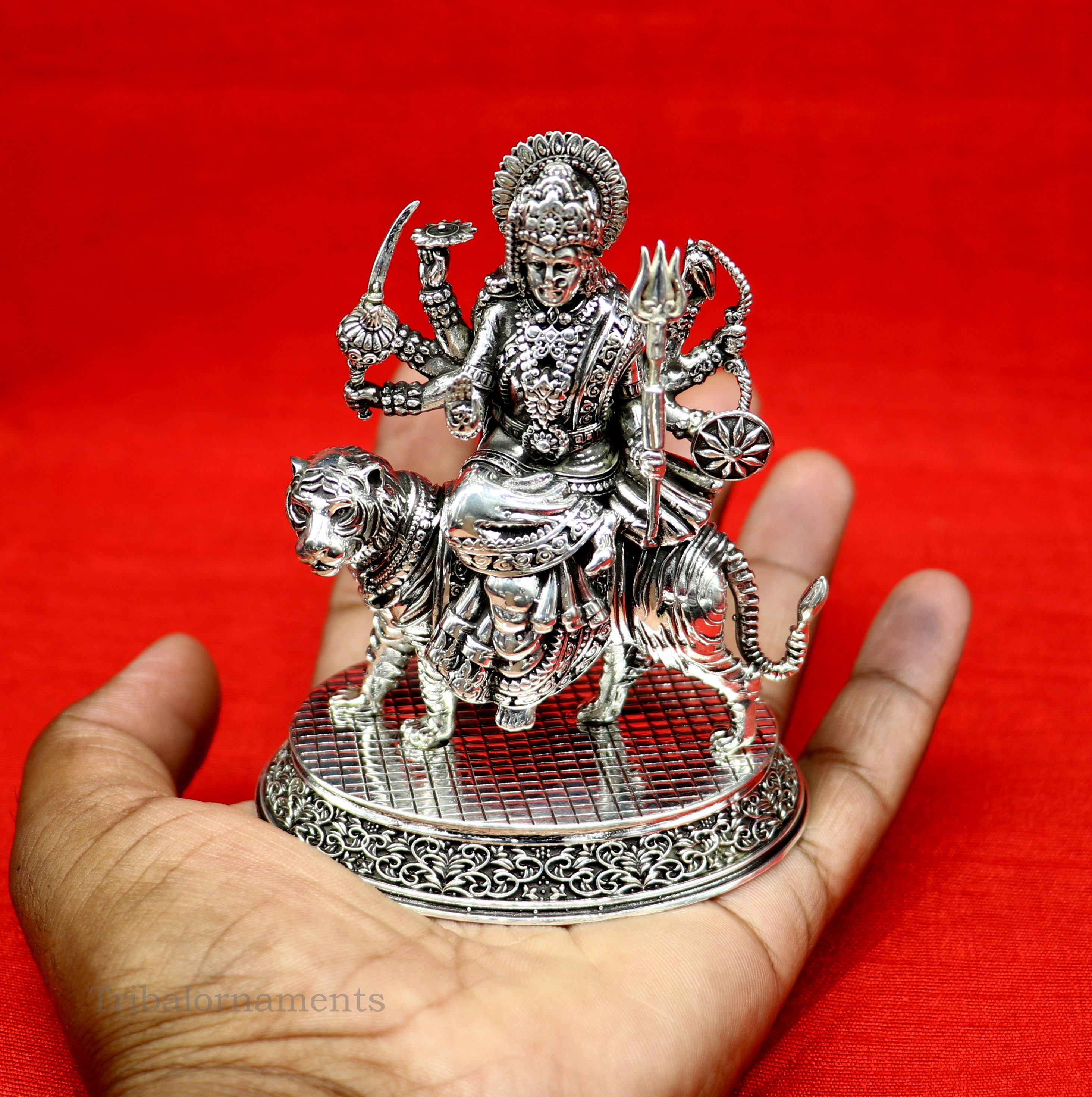 925 Sterling Silver Handmade Customized Hindu Goddess Durga or - Etsy