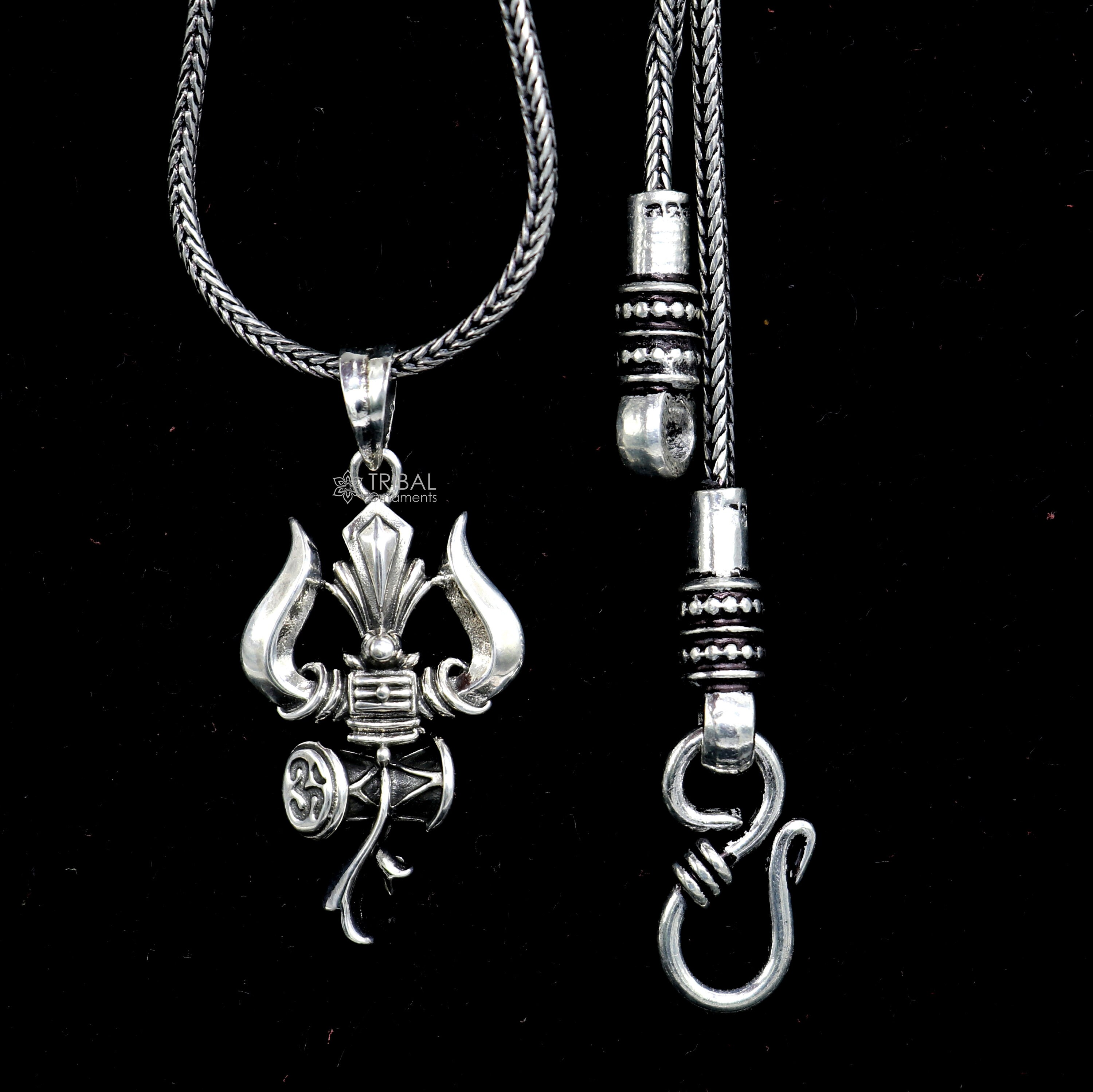 925 Sterling Silver Hindu Idol Lord Shiva Trident Pendant, Amazing ...