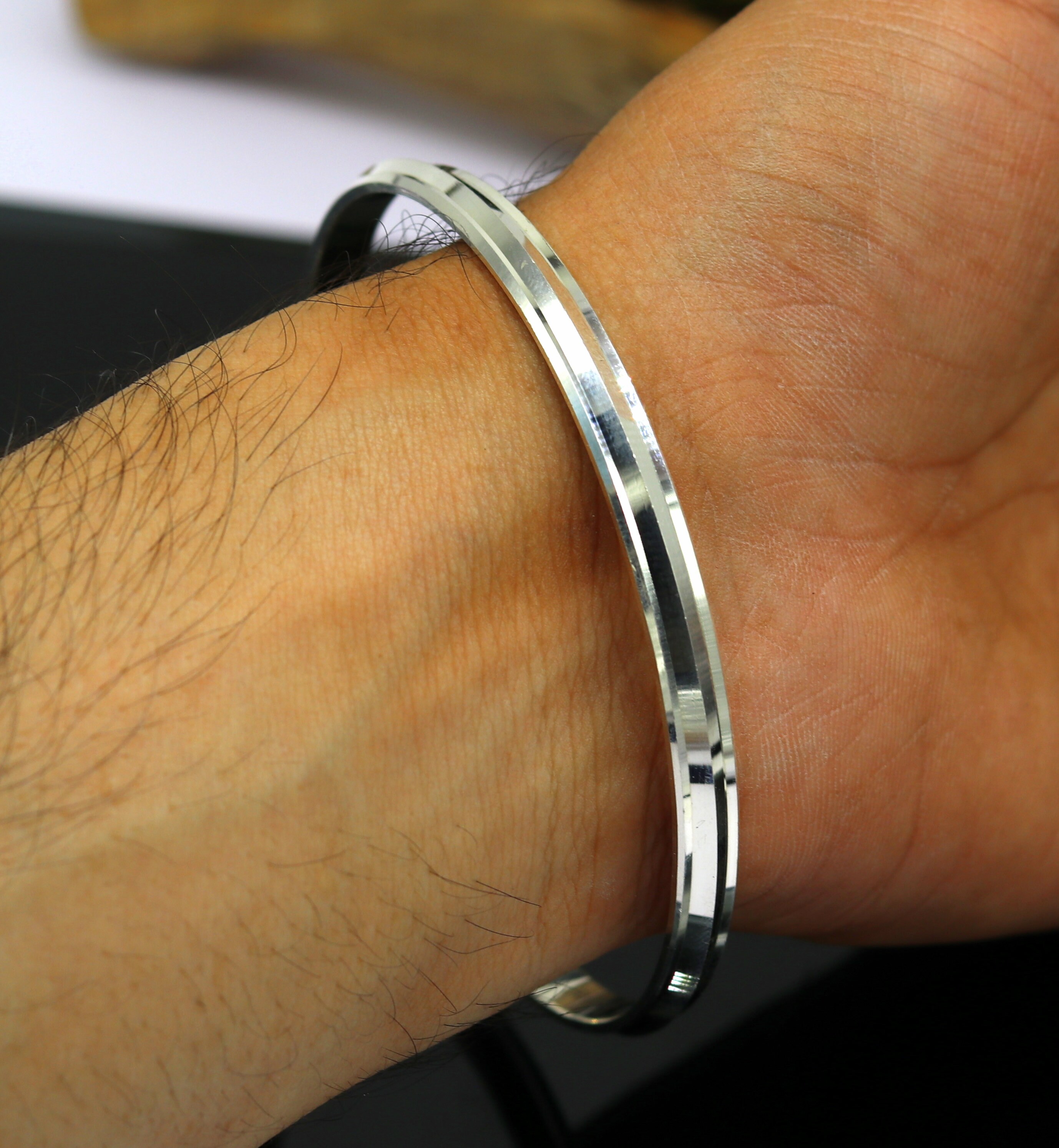 925 sterling silver handmade solid kada bracelet bangle for | Etsy