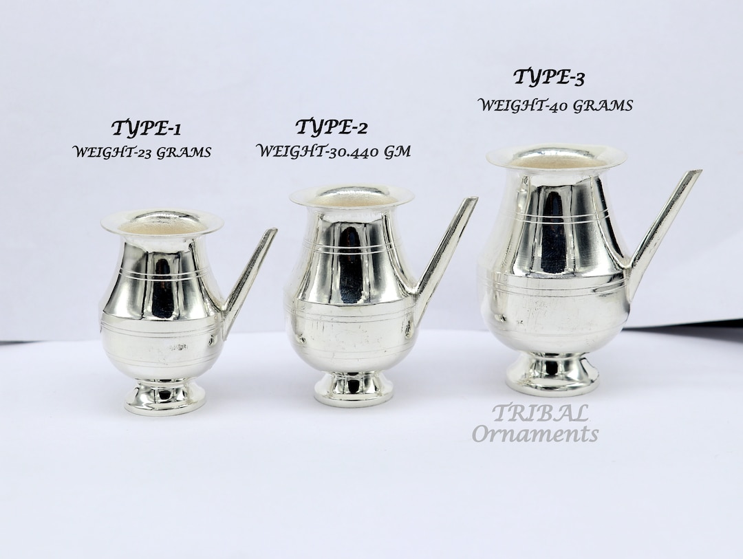 925 Sterling Silver Handmade Plain Karwa Chauth Kalash, Karwa Chauth ...