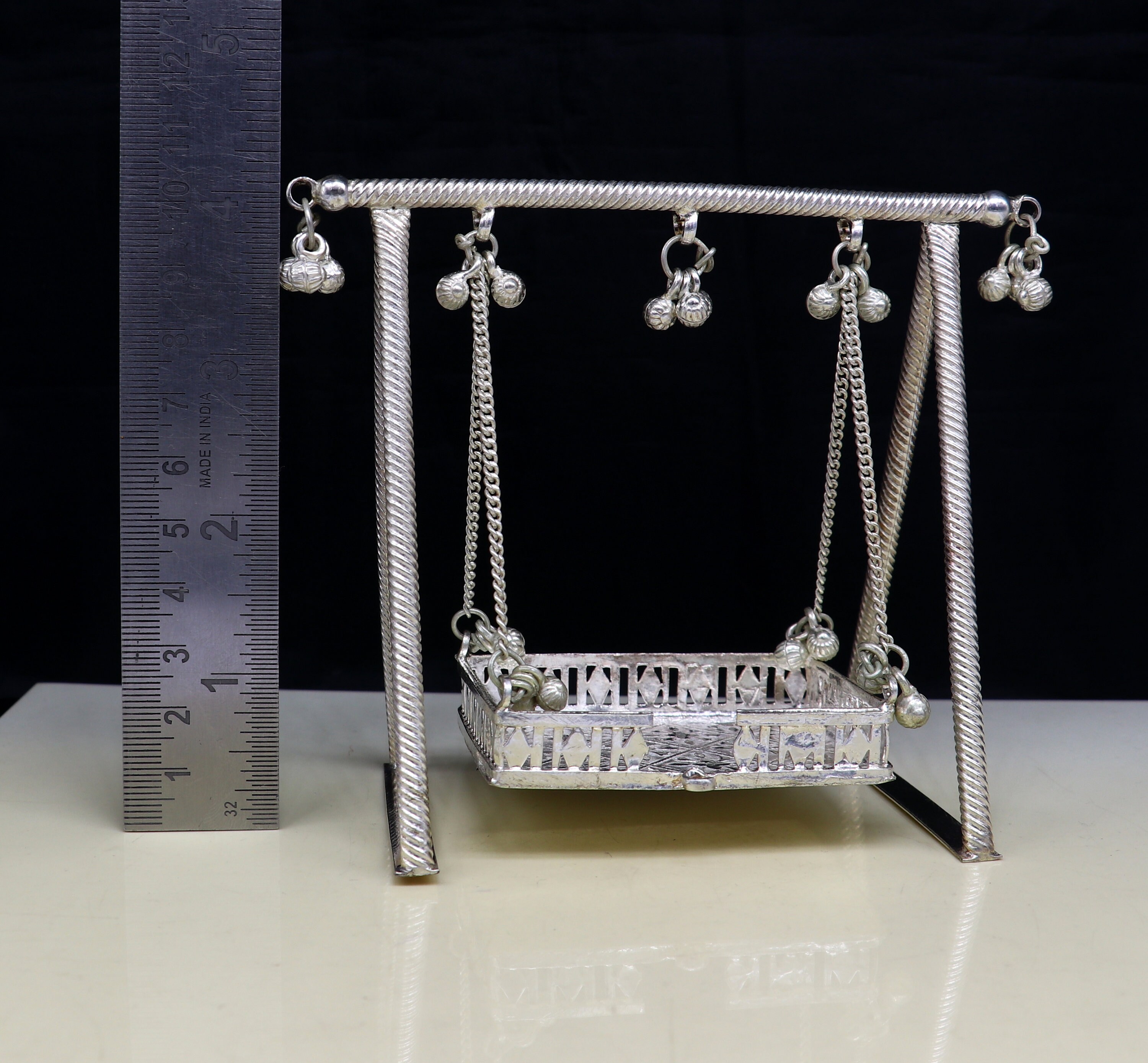 Sterling Silver Handmade Bal Gopala Jhula, Little Krishna Swing, Child ...