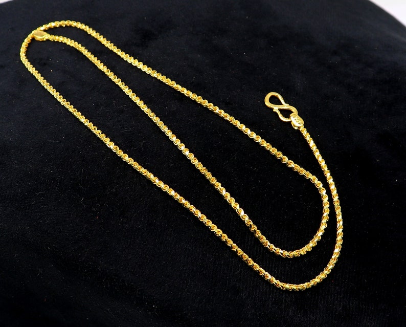 Solid 22k Yellow Gold Handmade Fabulous Rope Chain Necklace Excellent ...