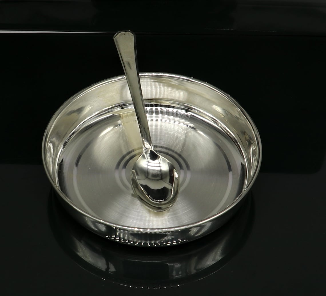 999 Fine Solid Silver Tray or Plate, Silver Vessel, Silver Baby ...