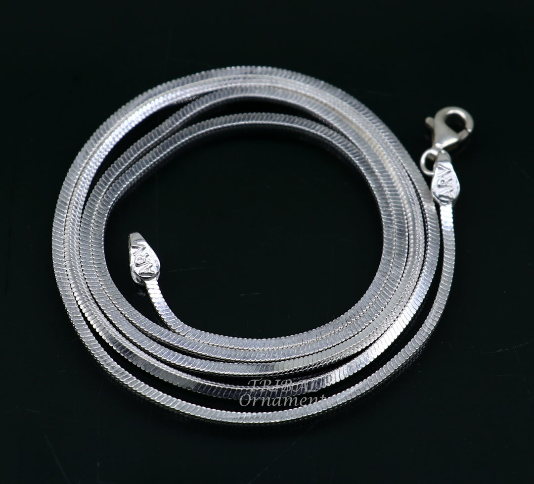 24 Inches Long Vintage Design Handmade Solid Snake Style Chain ...