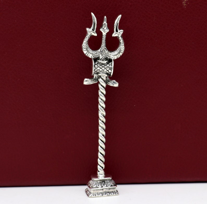 925 Sterling Silver Handmade Lord Shiva Trident With Damaru, Fabulous ...