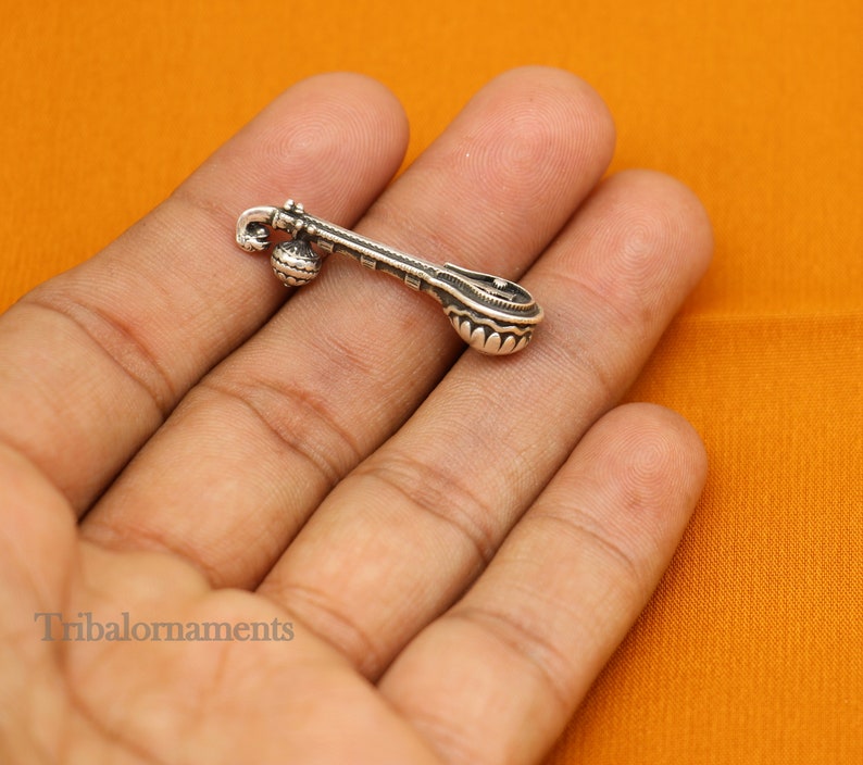 Small Saraswati Veena, 925 Sterling Silver Musical Instrument Veena for ...