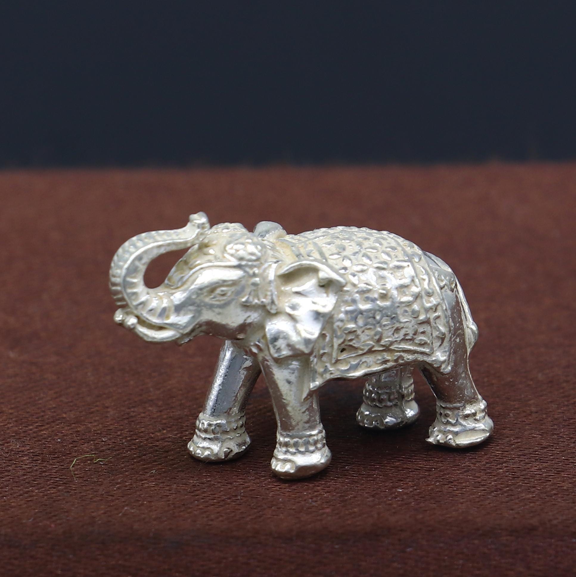 Fully Solid 925 Sterling Silver Elephant Statue/ Figurine Sculpture ...