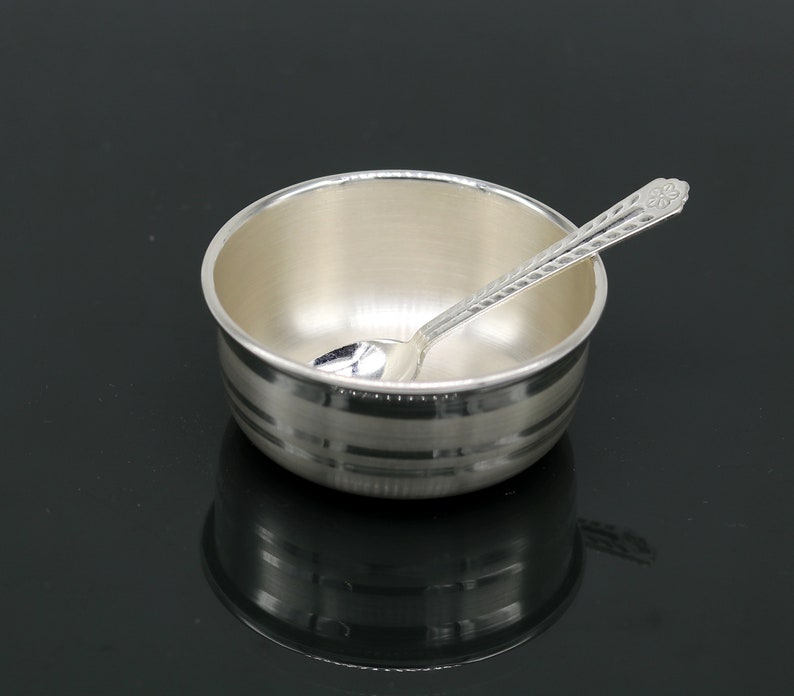 999 Fine Silver Handmade Small Baby Bowl and Spoon Set, Silver Tumbler ...