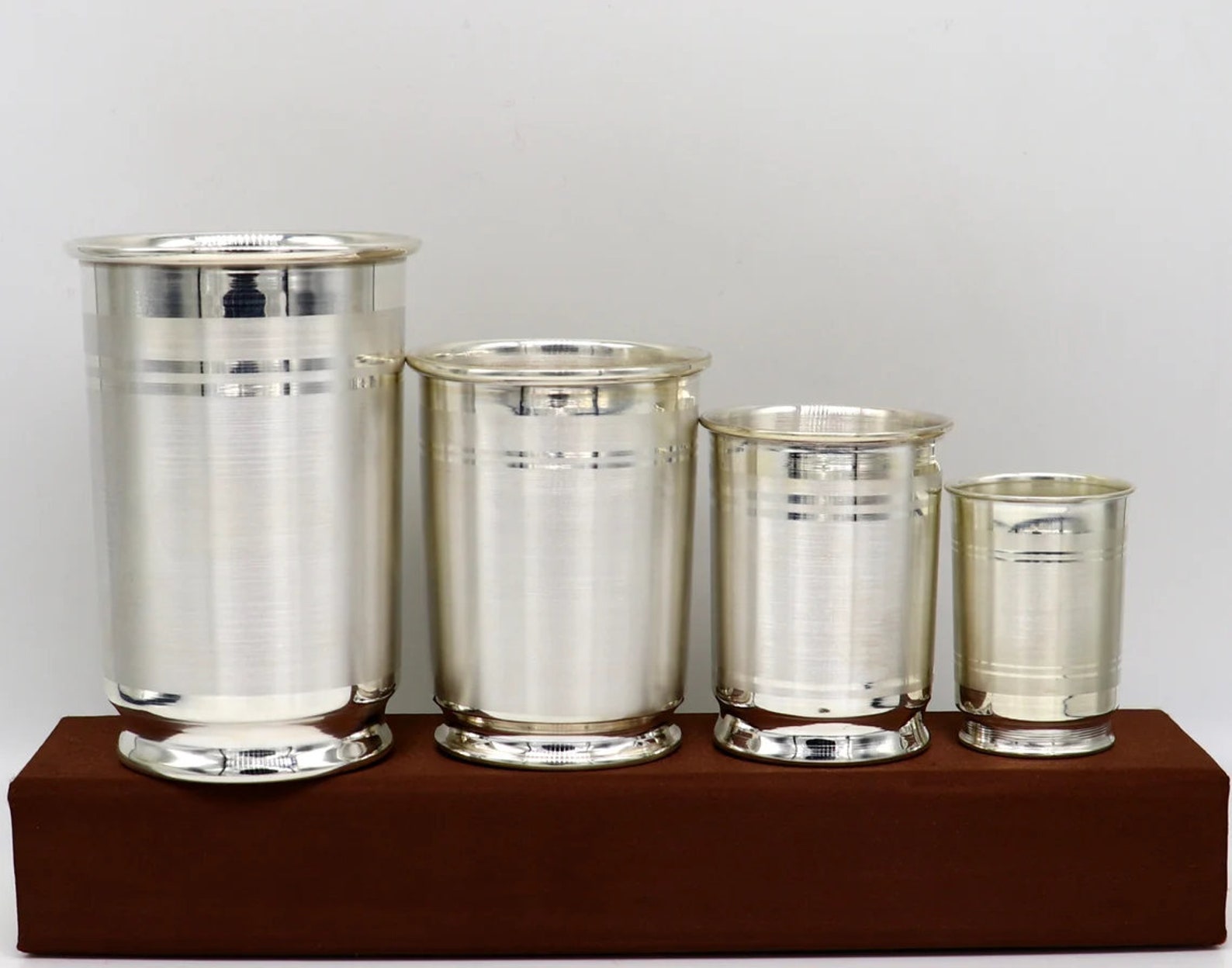 999 Pure Fine Silver Handmade Water Milk Glass Tumbler, All Sizes ...