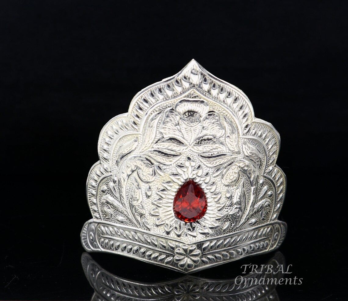 925 Sterling Silver Vintage Antique Design Handmade Mukut (crown ...