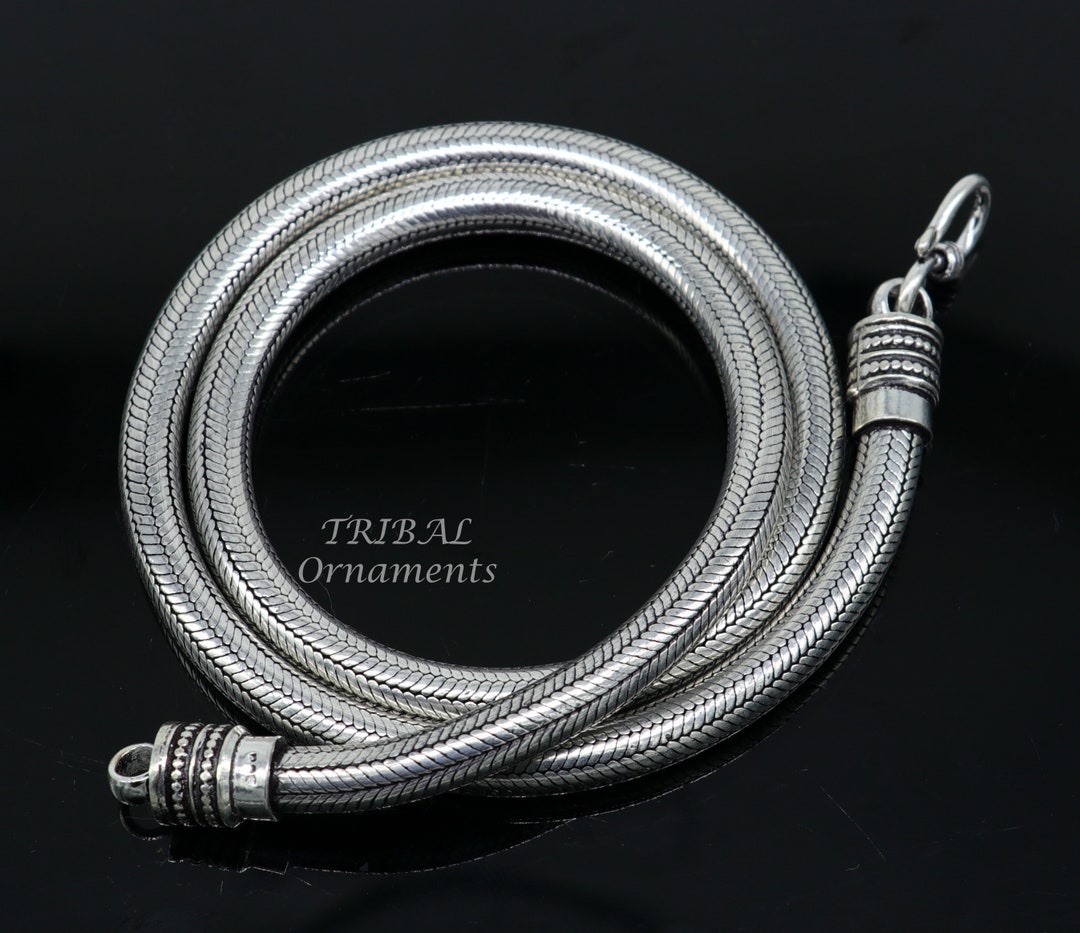 Buy 6mm 20" to 24" Long Snake Chain 925 Sterling Silver Handmade Snake ...