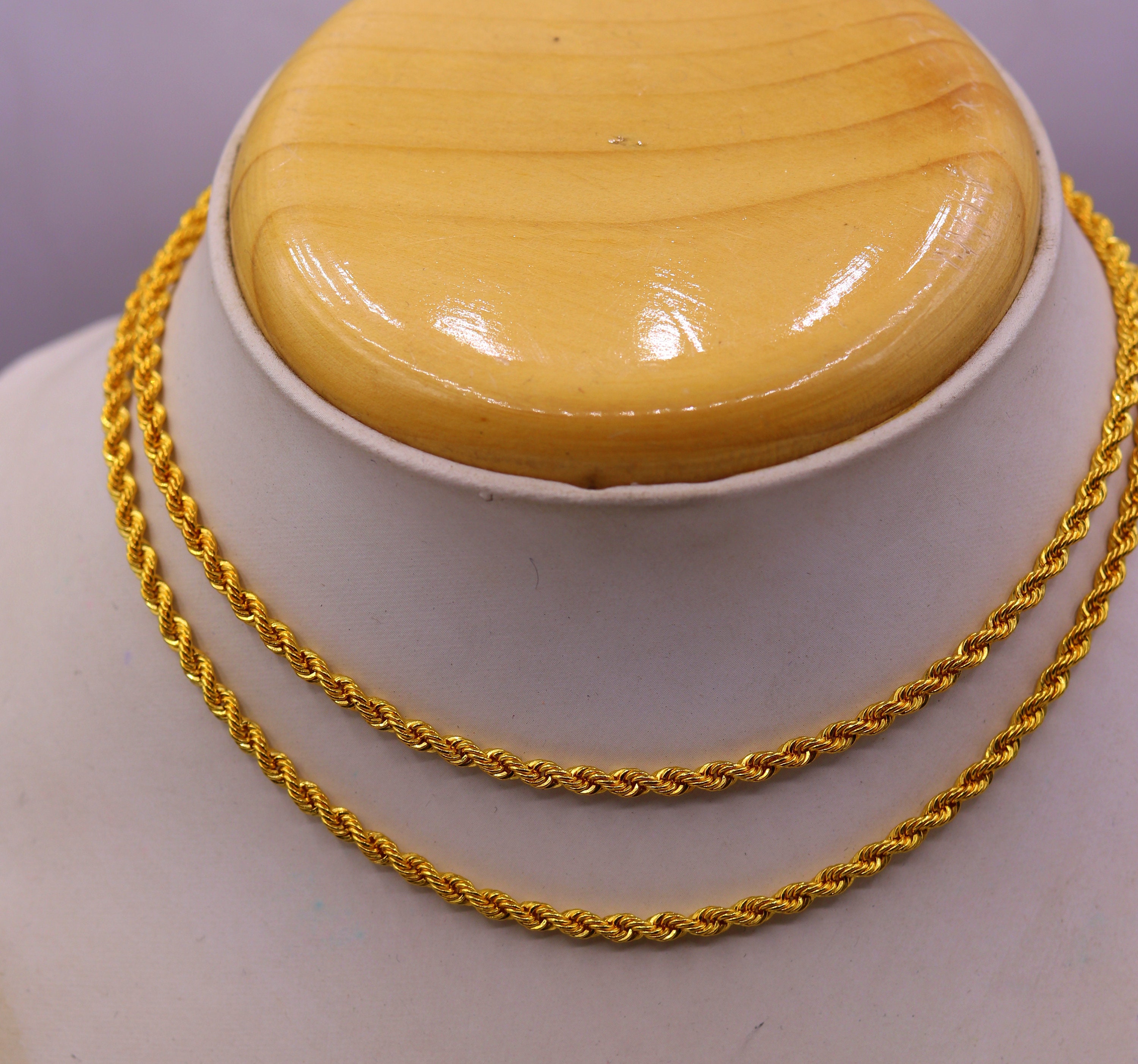 22k Yellow Gold Handmade Fabulous Rope Chain Necklace Excellent Gold ...