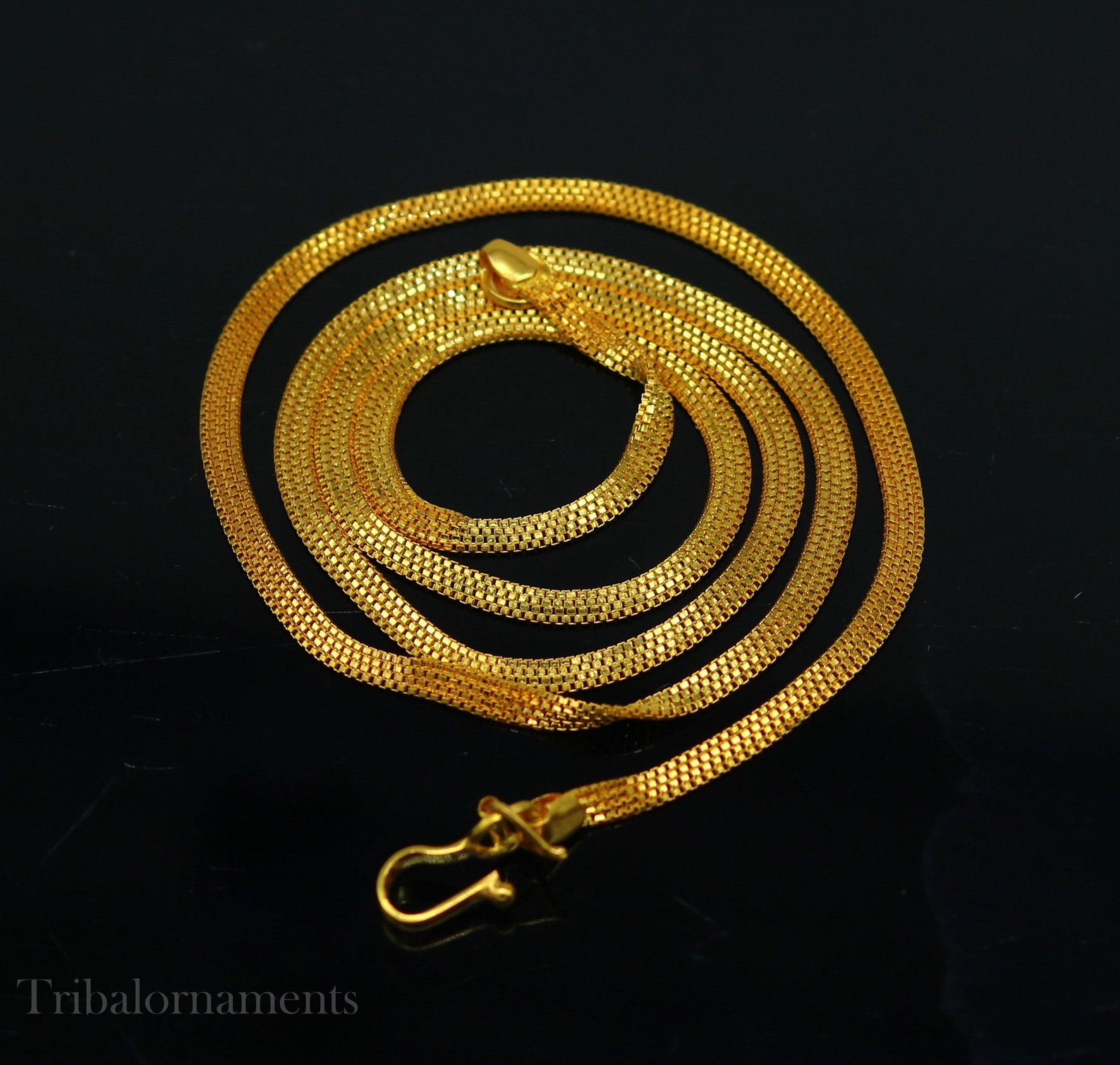 Handmade 22kt Yellow Gold Multi Box Chain Custom Work Highway Chain ...