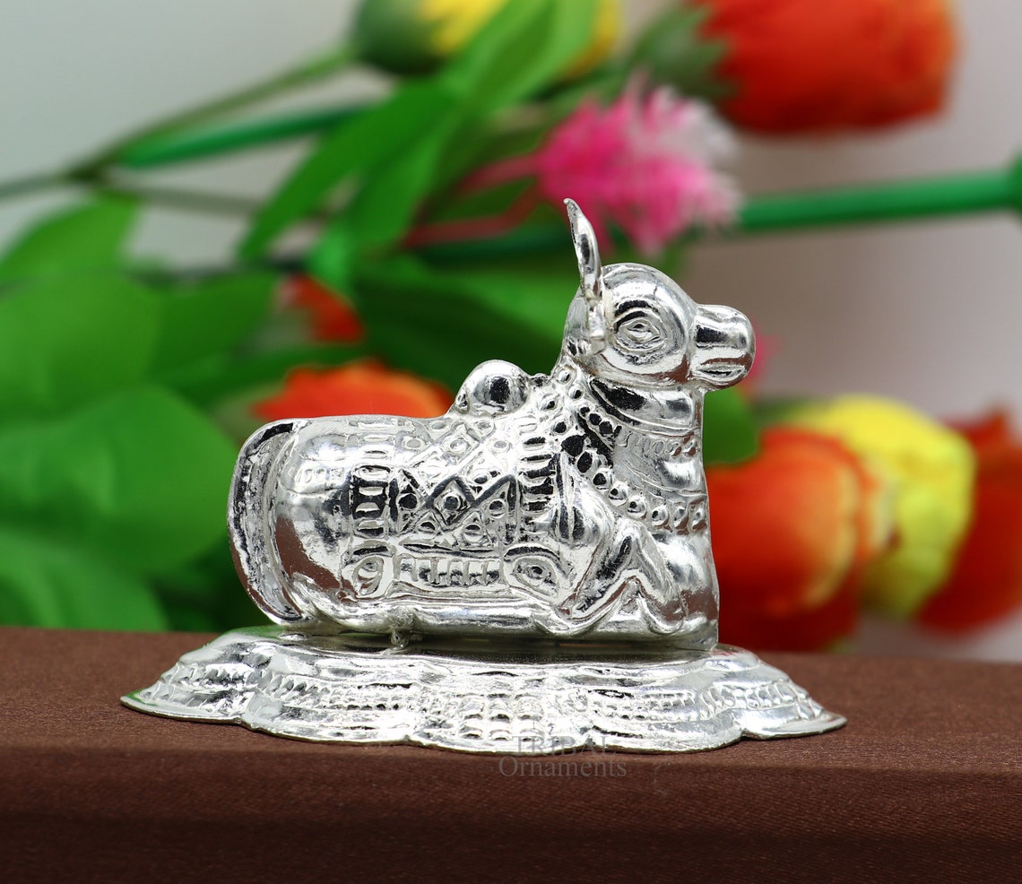 Lord Shiva Vahan Nandi Maharaj Sterling Silver Handmade Small | Etsy