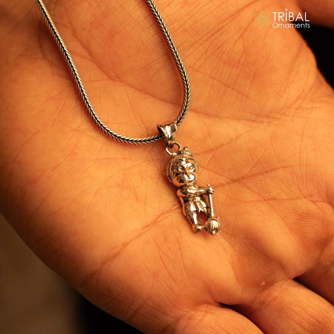 925 Pure Silver Lord BAL HANUMAN Pendant Best Gifting Pendant, Wheat ...