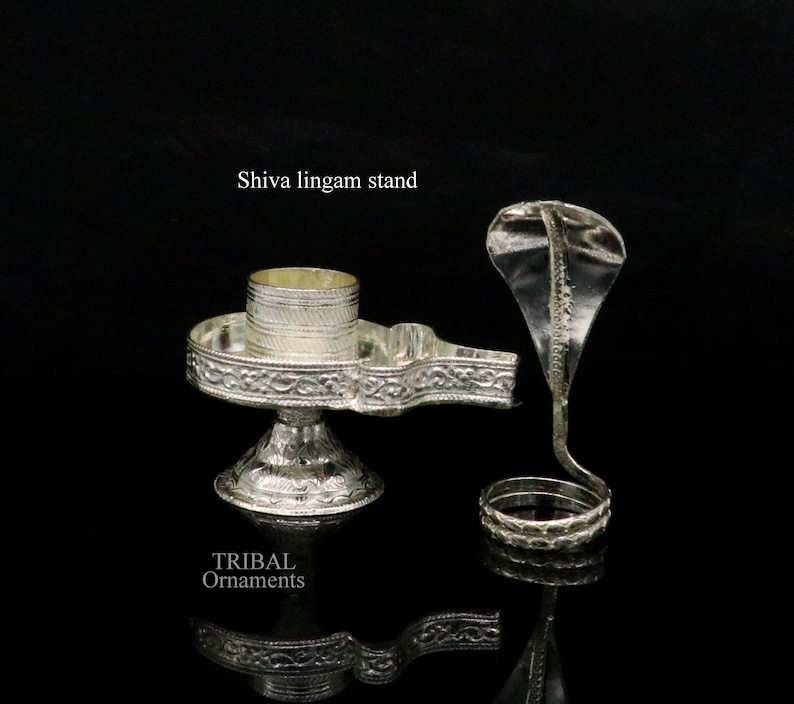 925 Sterling Silver Lord Shiva Lingam Stand/ Jalheri, Use for Put/hold ...