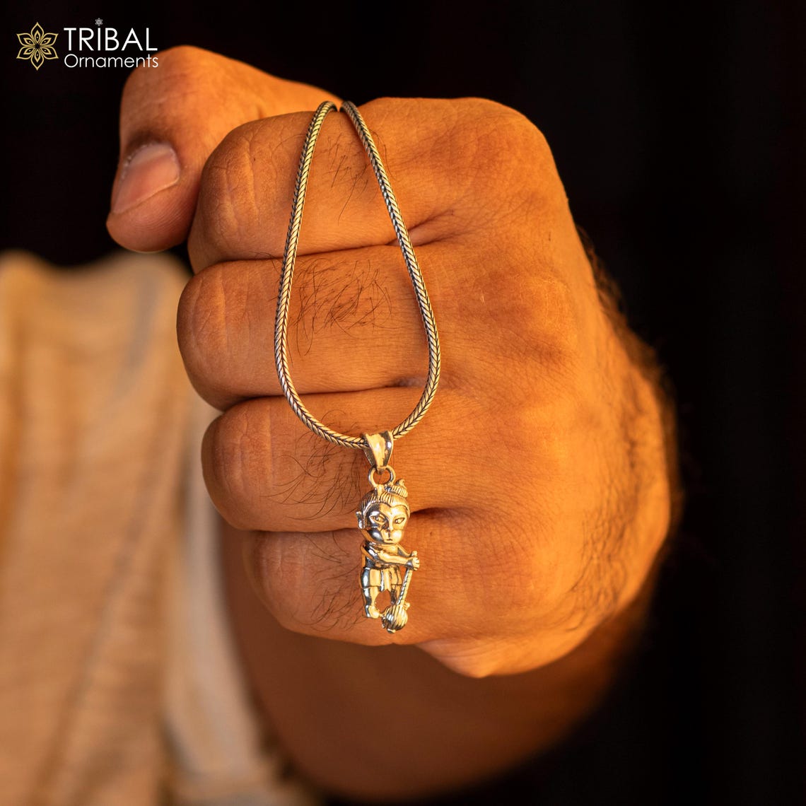 925 Pure Silver Lord BAL HANUMAN Pendant Best Gifting Pendant, Wheat ...