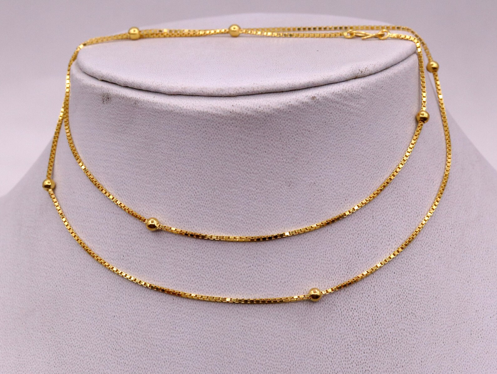 22 22kt Yellow Gold Handmade Fabulous Box Chain With - Etsy