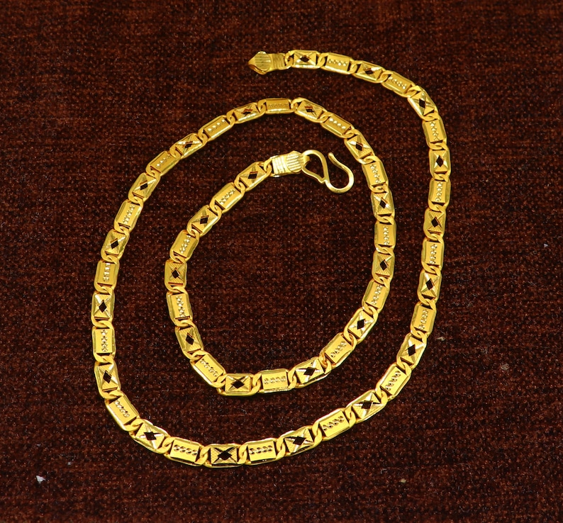 22kt Yellow Gold Royal Nawabi Baht Chain Bar Chain Fabulous | Etsy