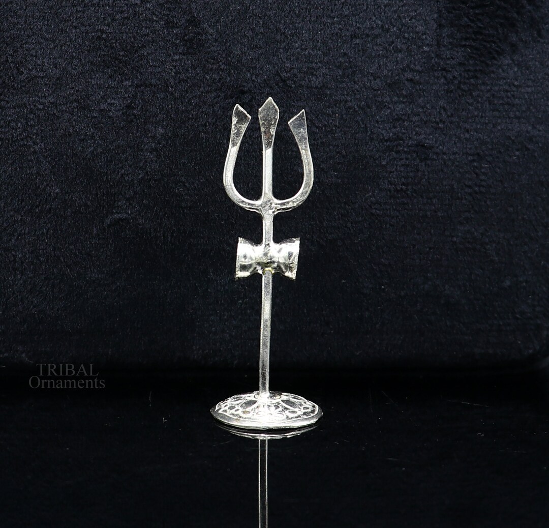Divine Lord Shiva Trident, Solid Sterling Silver Trishul Puja Article ...