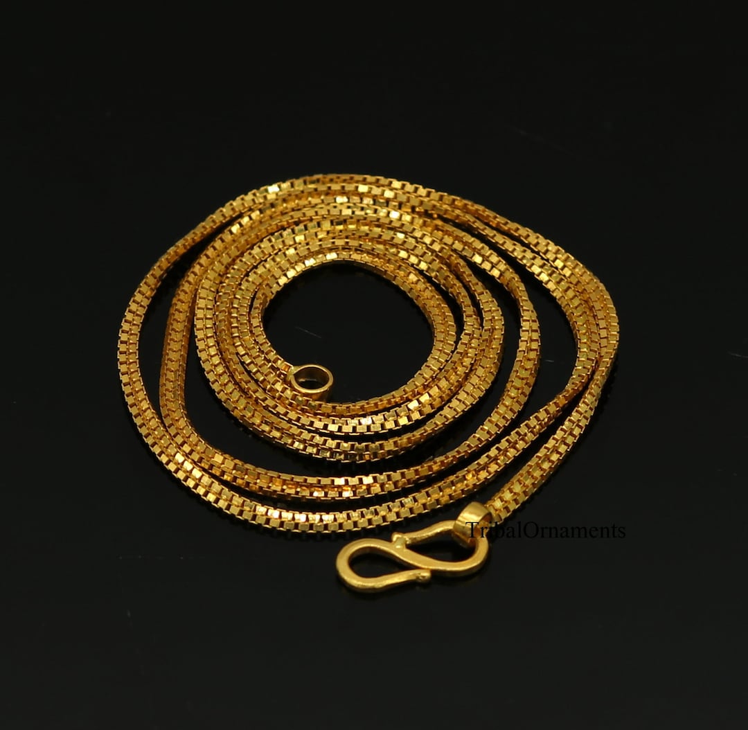 22kt Yellow Gold Handmade Double Box Chain Chain, Amazing Customized ...