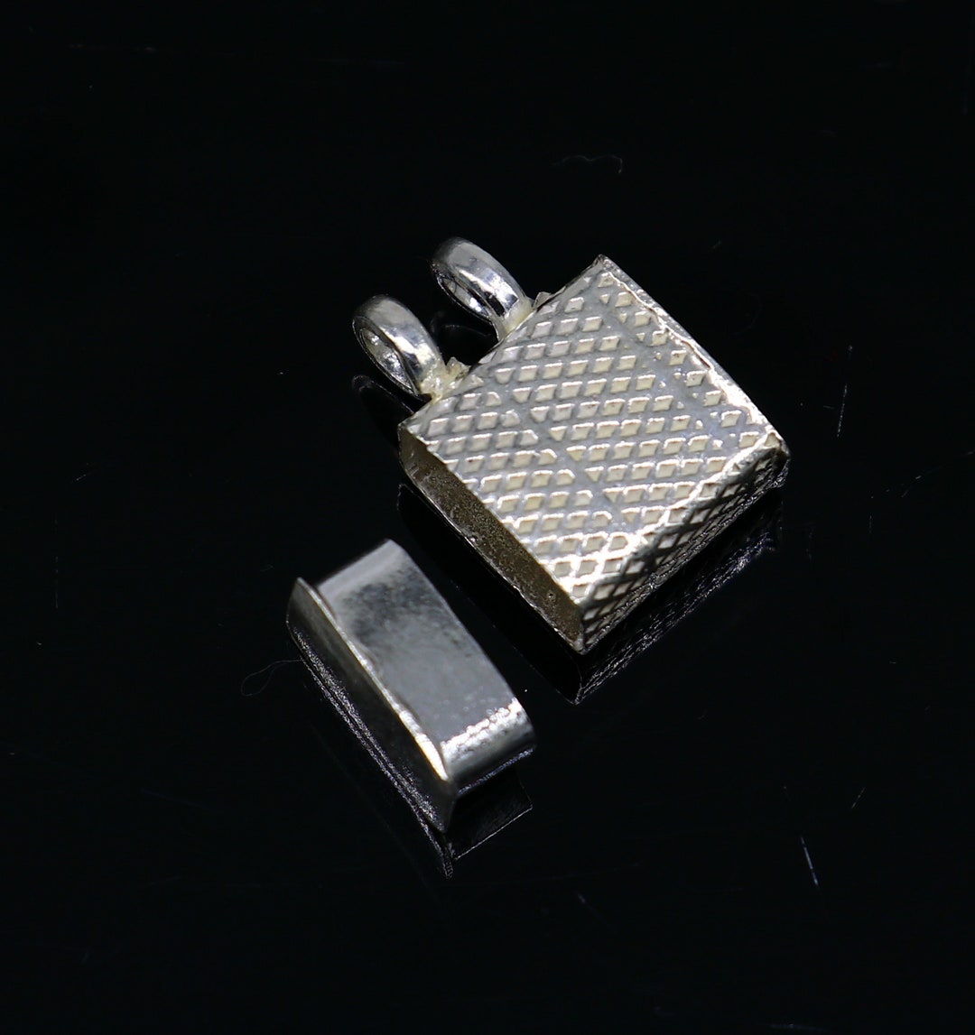 Solid Sterling Silver Handmade Gorgeous Square Shape Handmade Amulet ...