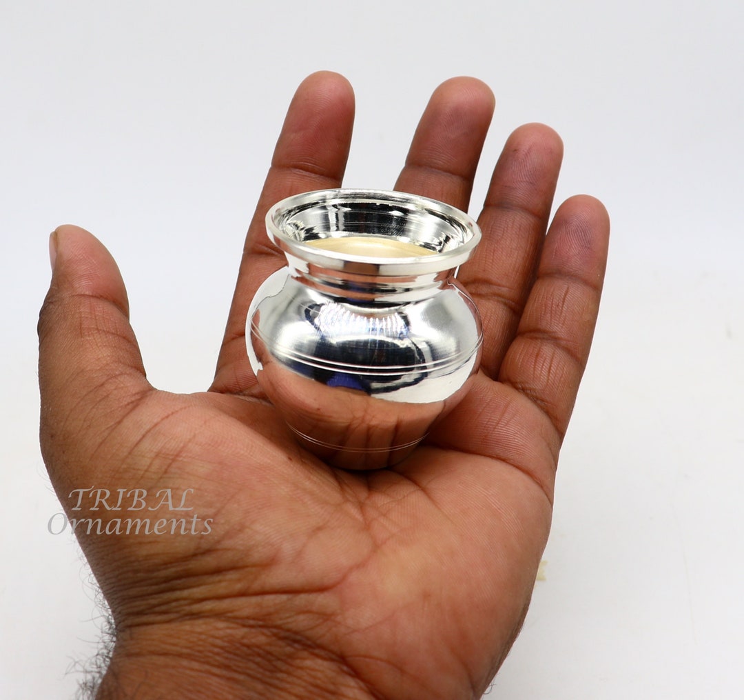 Pure 925 Sterling Silver Handmade Plain Small Kalash or Pot, Unique ...