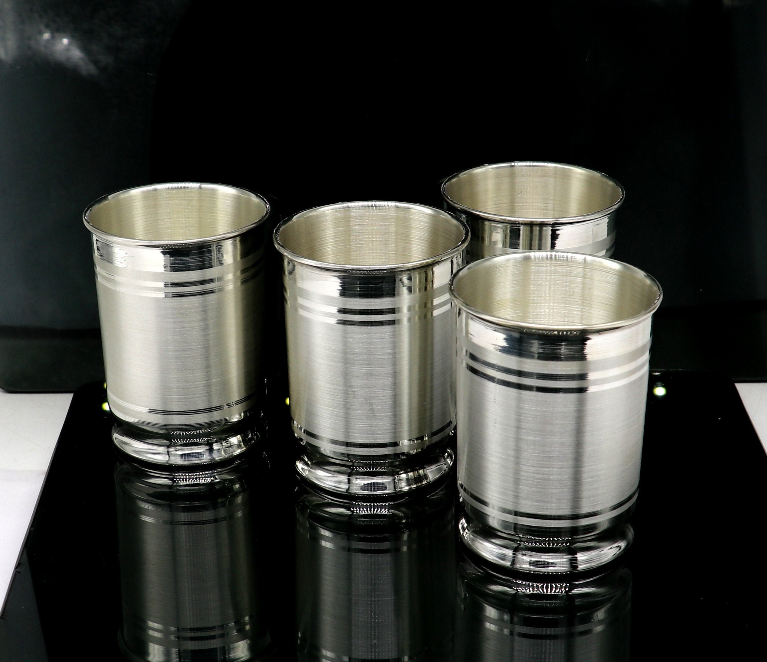 999 Fine Silver Water Glass Tumbler Set Silver Vessel - Etsy