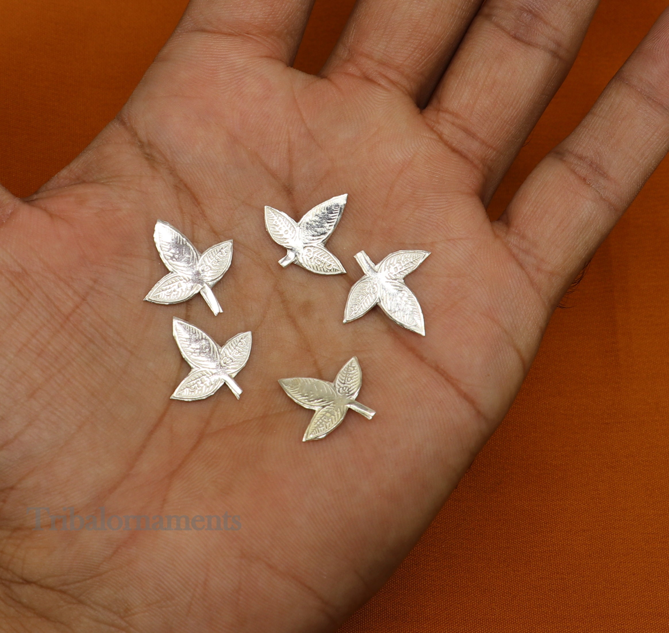 2 Cm Lord Shiva Bel Patra Solid Silver Handmade Solid Belva Patra ...