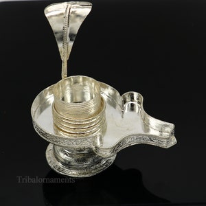 Pure 925 Solid Sterling Silver Lord Shiva Lingam Stand/jalheri, Use for ...