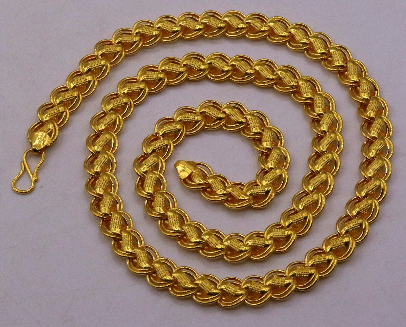 20 to 24 inches 22k yellow gold handmade fabulous lotus chain | Etsy