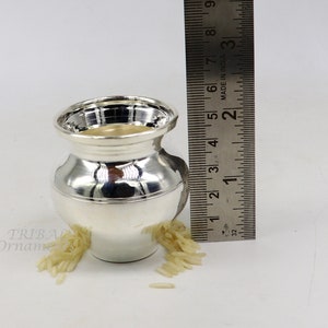 Pure 925 Sterling Silver Handmade Plain Small Kalash or Pot, Unique ...