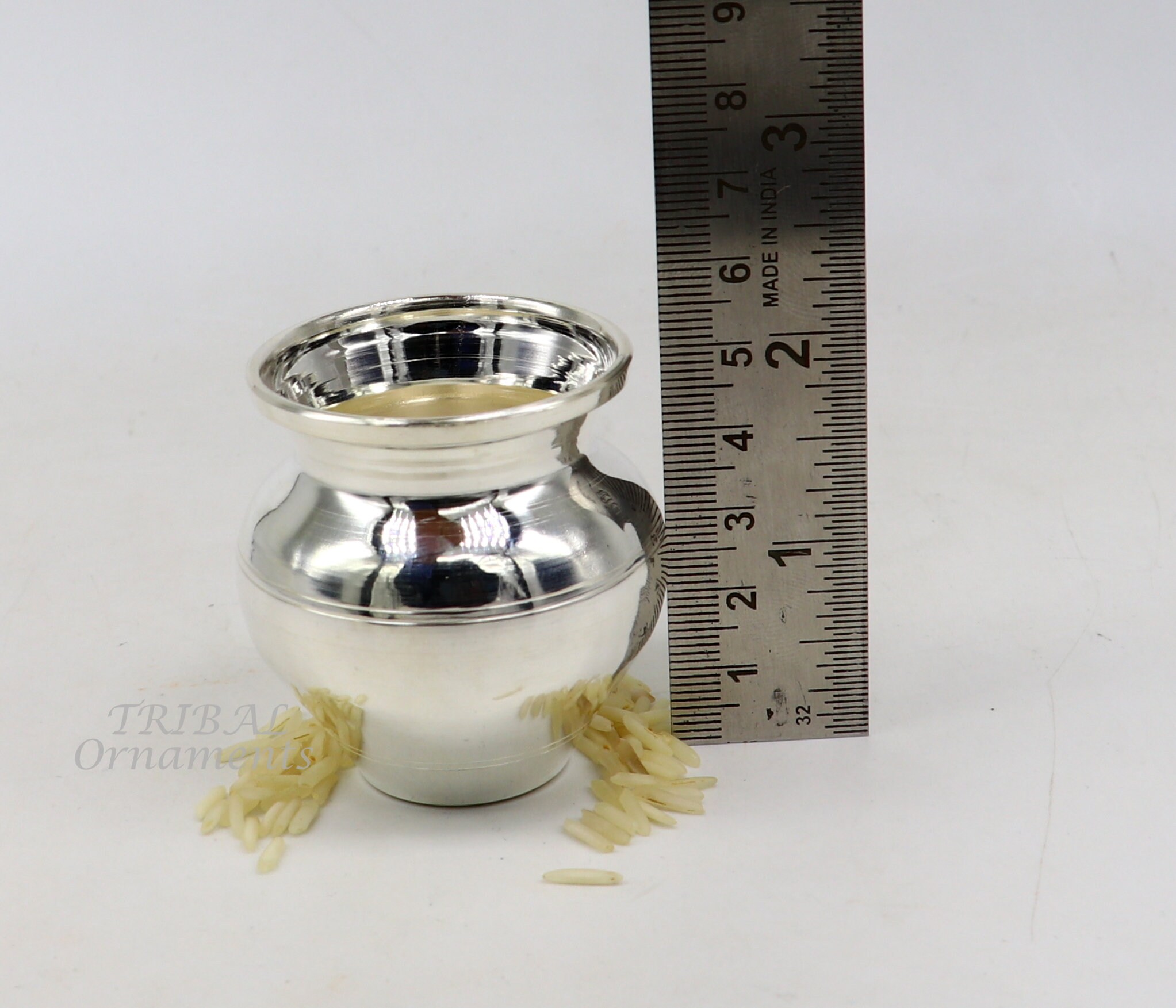 Pure 925 Sterling Silver Handmade Plain Small Kalash or Pot, Unique ...