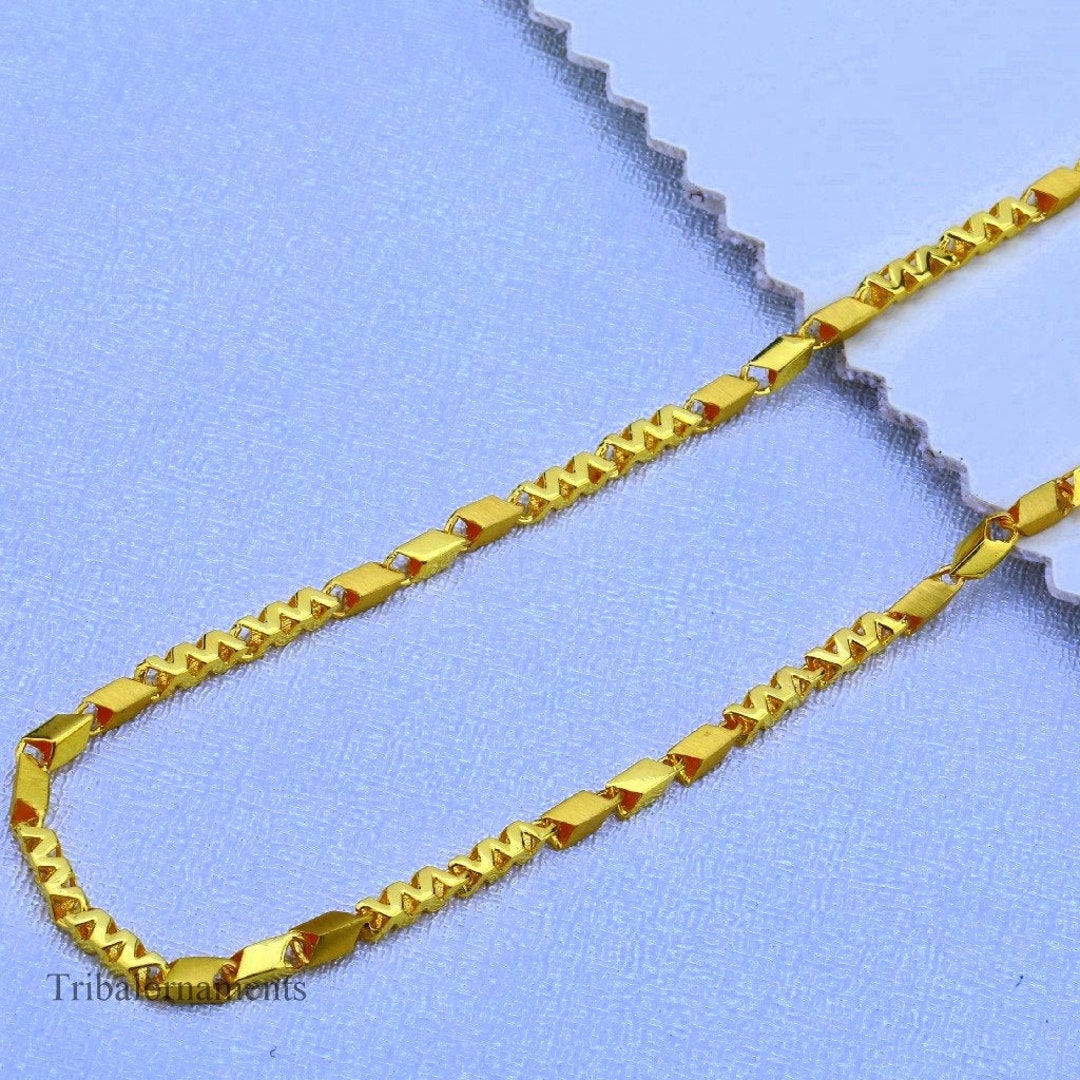 Awesome 22kt Yellow Gold Handmade Daily Use Choco Chain Casual ...