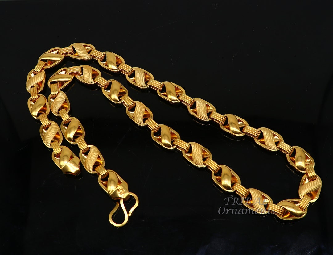 22k Yellow Gold Handmade Fabulous Lotus Chain Necklace Excellent Gold ...