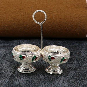 925 Sterling Silver Handmade Customized Work Puja Utensils - Etsy