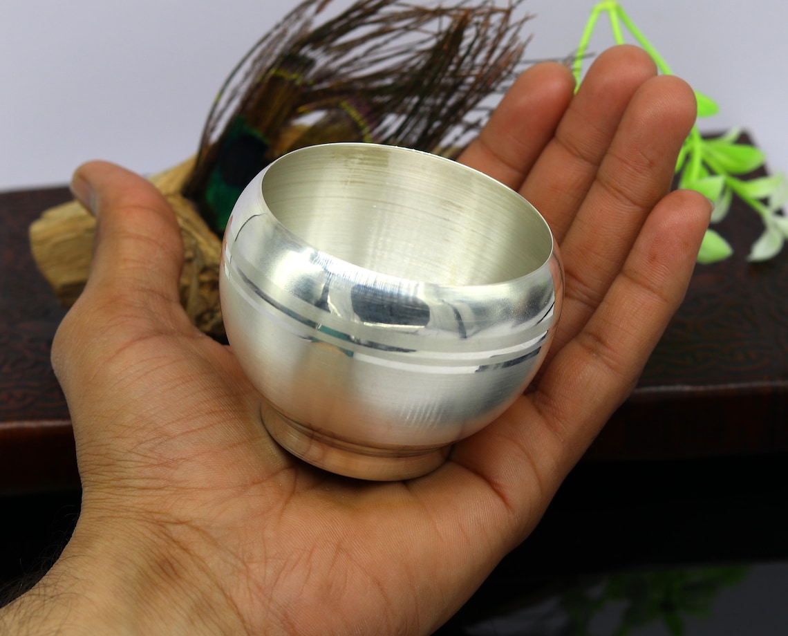 999 pure sterling silver handmade silver puja utensils bowl | Etsy