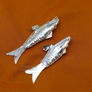 Solid Silver Handmade Silver Fish, Lord Vishnu Avatar Matsya, Silver ...