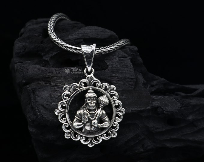 Sterling Silver Hindu God Hanuman Pendant on a Sterling Silver Chain - Etsy