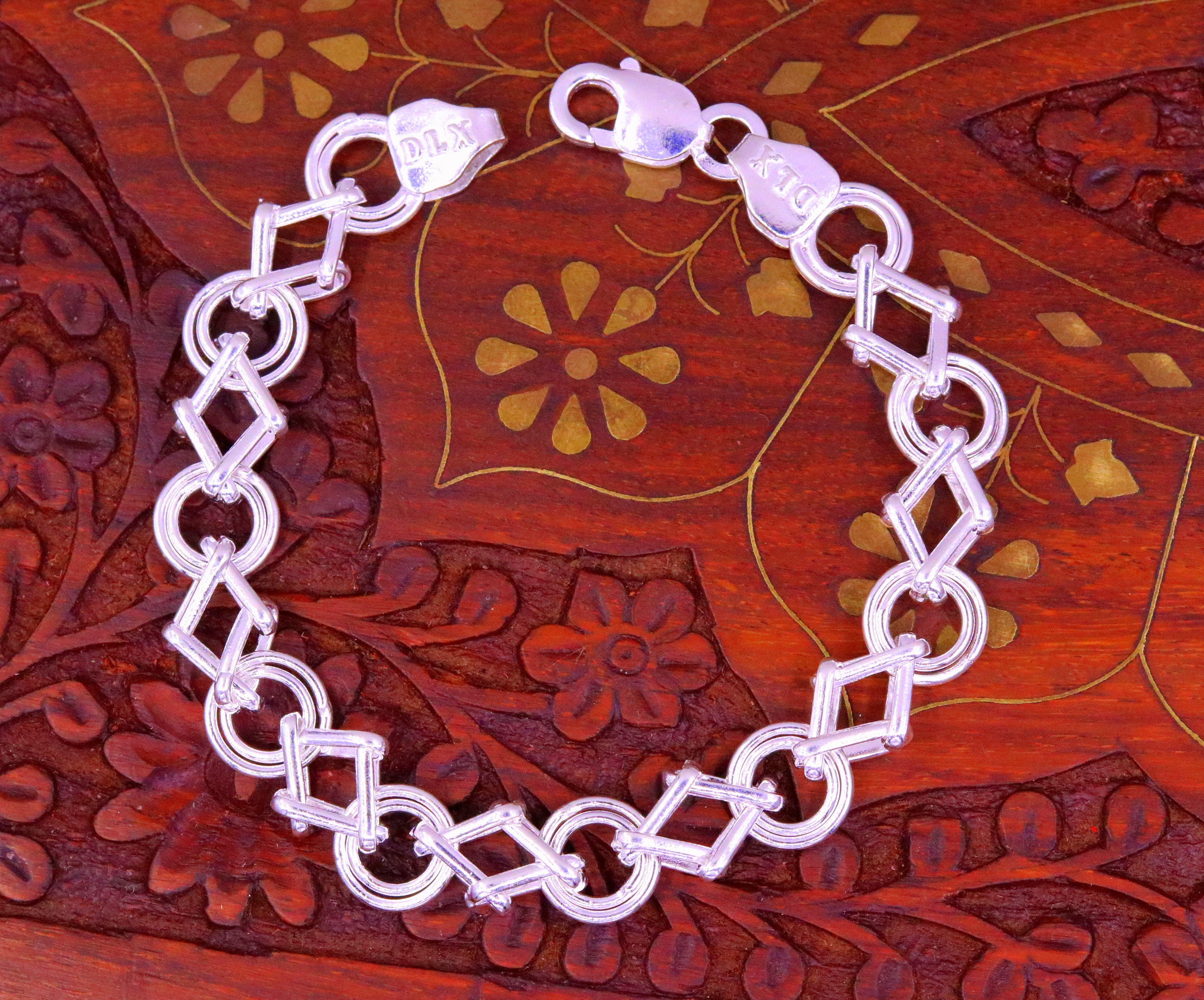 Modern Sterling silver handmade bracelet stylish men's | Etsy