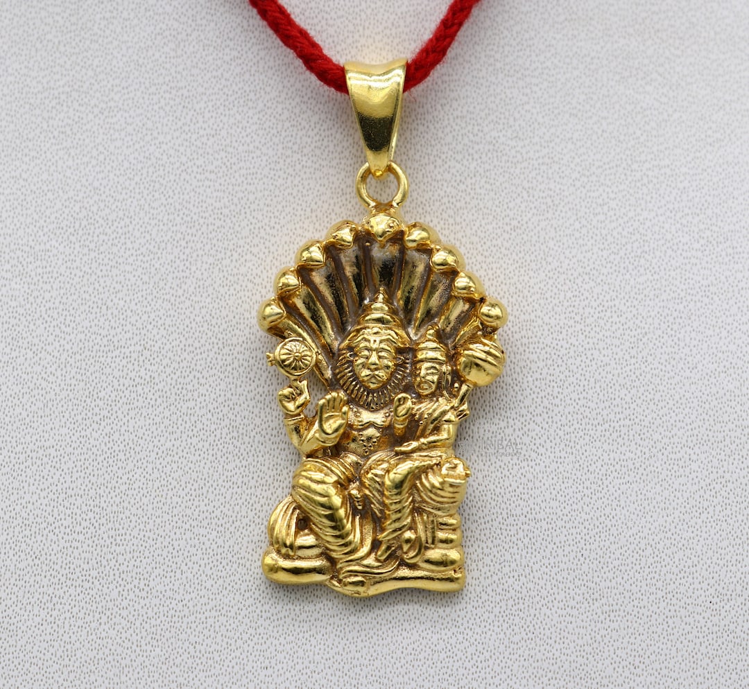 925 Sterling Silver Handmade Vishnu With Laxmi (narsimha)pendant ...