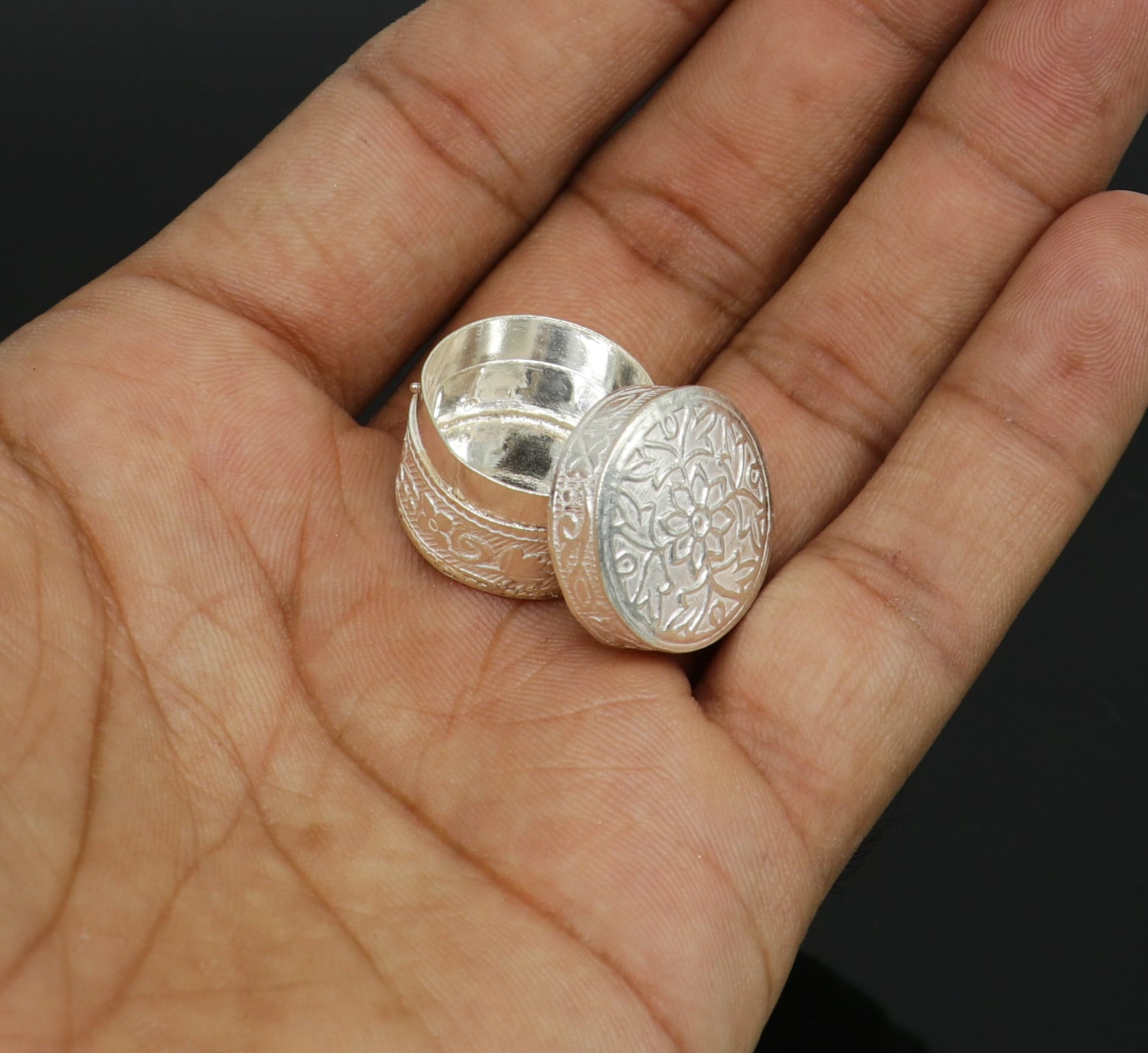 Exclusive Small Bridal Kajal Box 925 Sterling Silver Trinket - Etsy