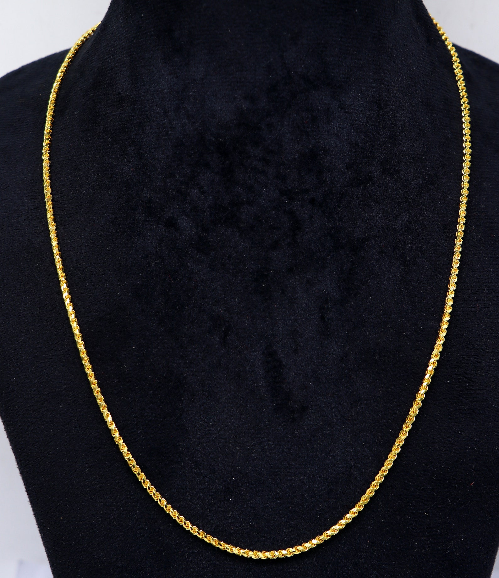 Solid 22k Yellow Gold Handmade Fabulous Rope Chain Necklace Excellent ...