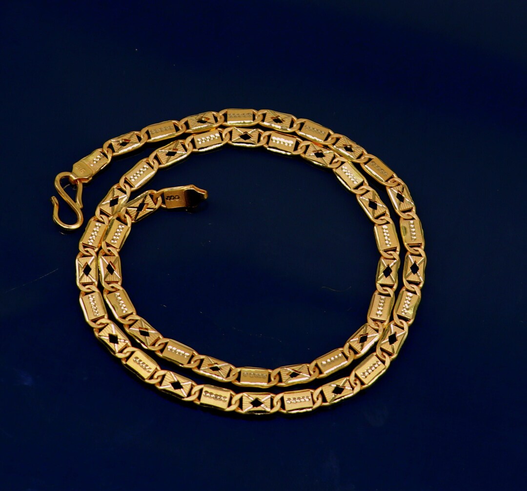 22kt Yellow Gold Royal Nawabi Baht Chain, Bar Chain, Fabulous ...