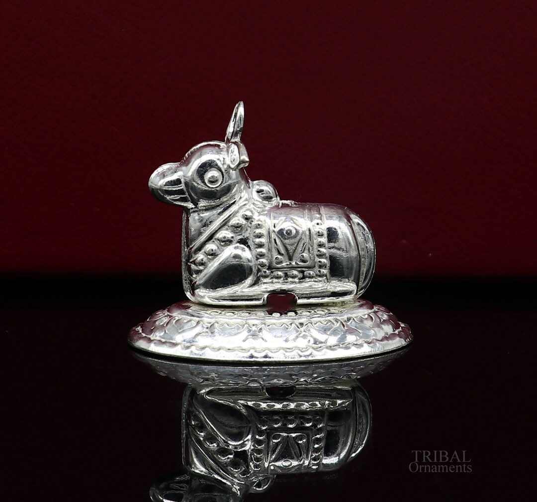 Lord Shiva Vahan Nandi Maharaj Sterling Silver Handmade Small Article ...